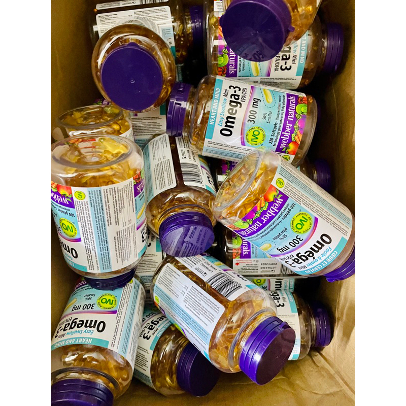 Dầu cá Webber Naturals Omega-3 Mini 300mg 220 viên & 180 viên | Shopee ...