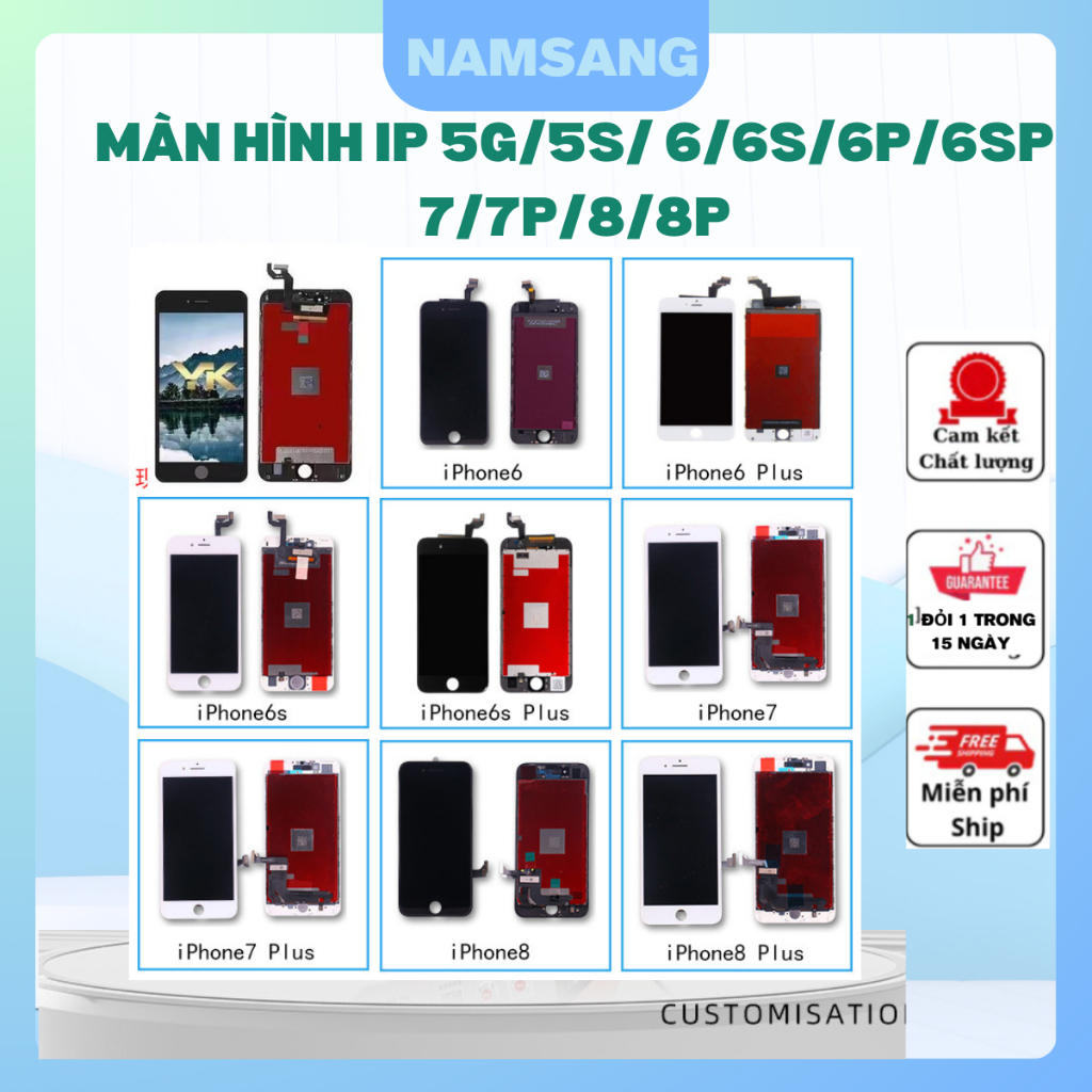 Màn hình cho ip 5s/5g/6/ 6p/6S/ 6SP/7/7plus/8/8Plus mới cho hình ảnh ...