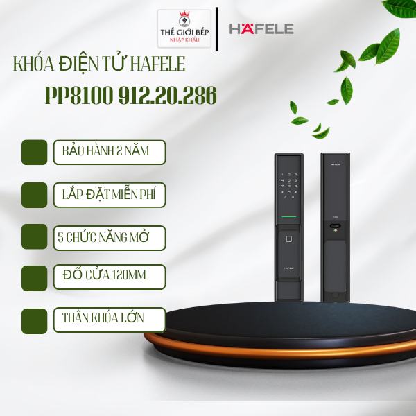 Khóa điện tử Hafele PP8100 912.20.286, 5 chức năng mở, dùng cho cửa gỗ ...