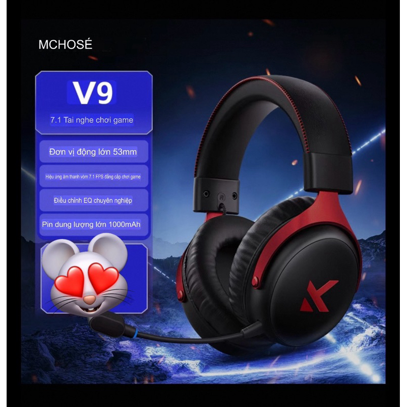 Tai nghe Gaming Mchose V9/V9 Pro ( Clone Hyperx Cloud 3 Wireless - Tai nghe Wired/Wireless ...