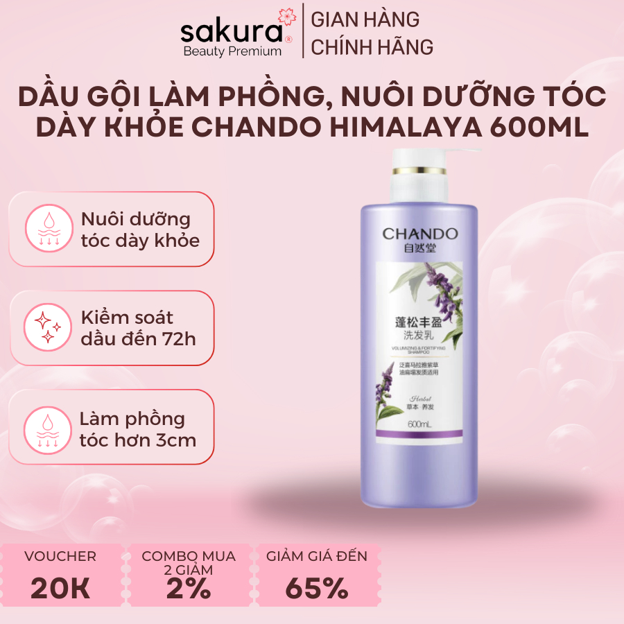 Dầu Gội Làm Phồng Nuôi Dưỡng Tóc Dày Và Chắc Khoẻ CHANDO Himalaya 600ml Menard | Shopee Việt Nam