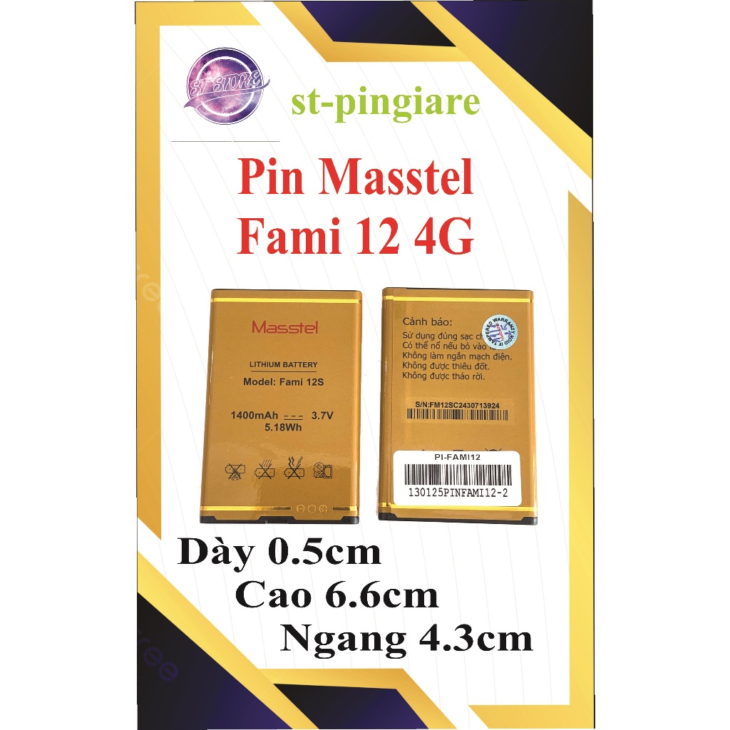Pin Masstel Fami S / Fami 5 / Fami 12 / Fami 12 4G / izi220 / izi25 chính hãng mới 100% pin dùng ...