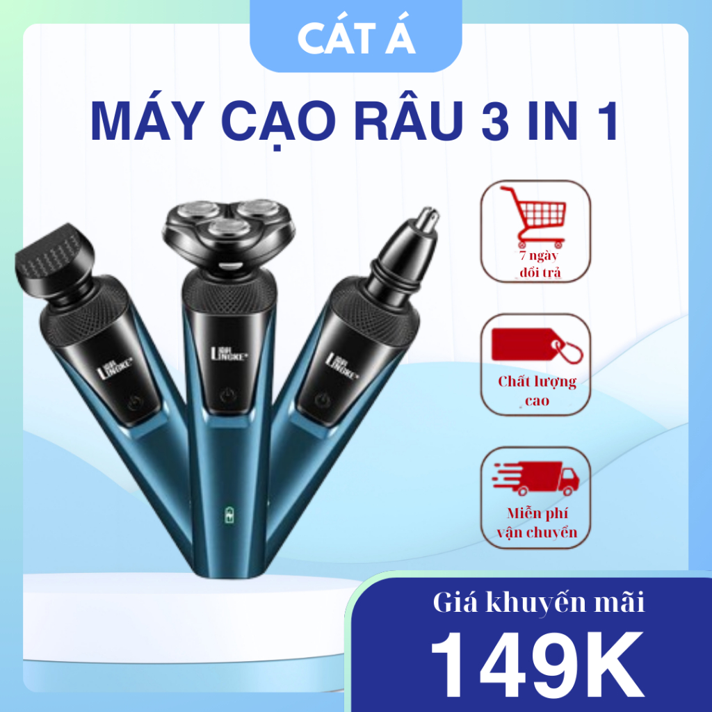 Máy Cạo Râu LINGKE 3 Đầu Vệ Sinh Cá Nhân Đa Năng 3 Trong 1 Cắt Tóc Cạo ...