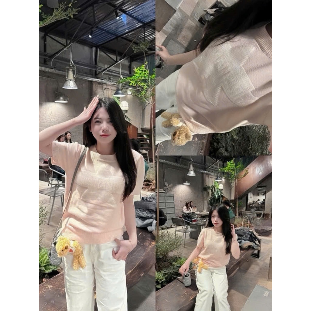Áo len cộc tay cổ tròn, Áo len màu pastel siêu xinh tiểu thư siêu hot hit TP29 | Shopee Việt Nam