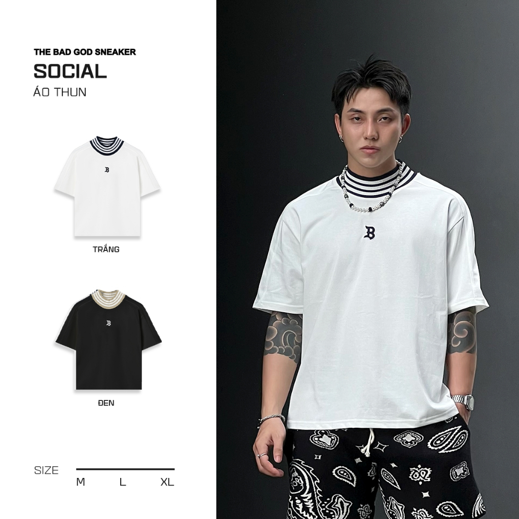 Áo Thun Cổ Tròn Nam Nữ The Bad God Social Back To School Form Boxy ...
