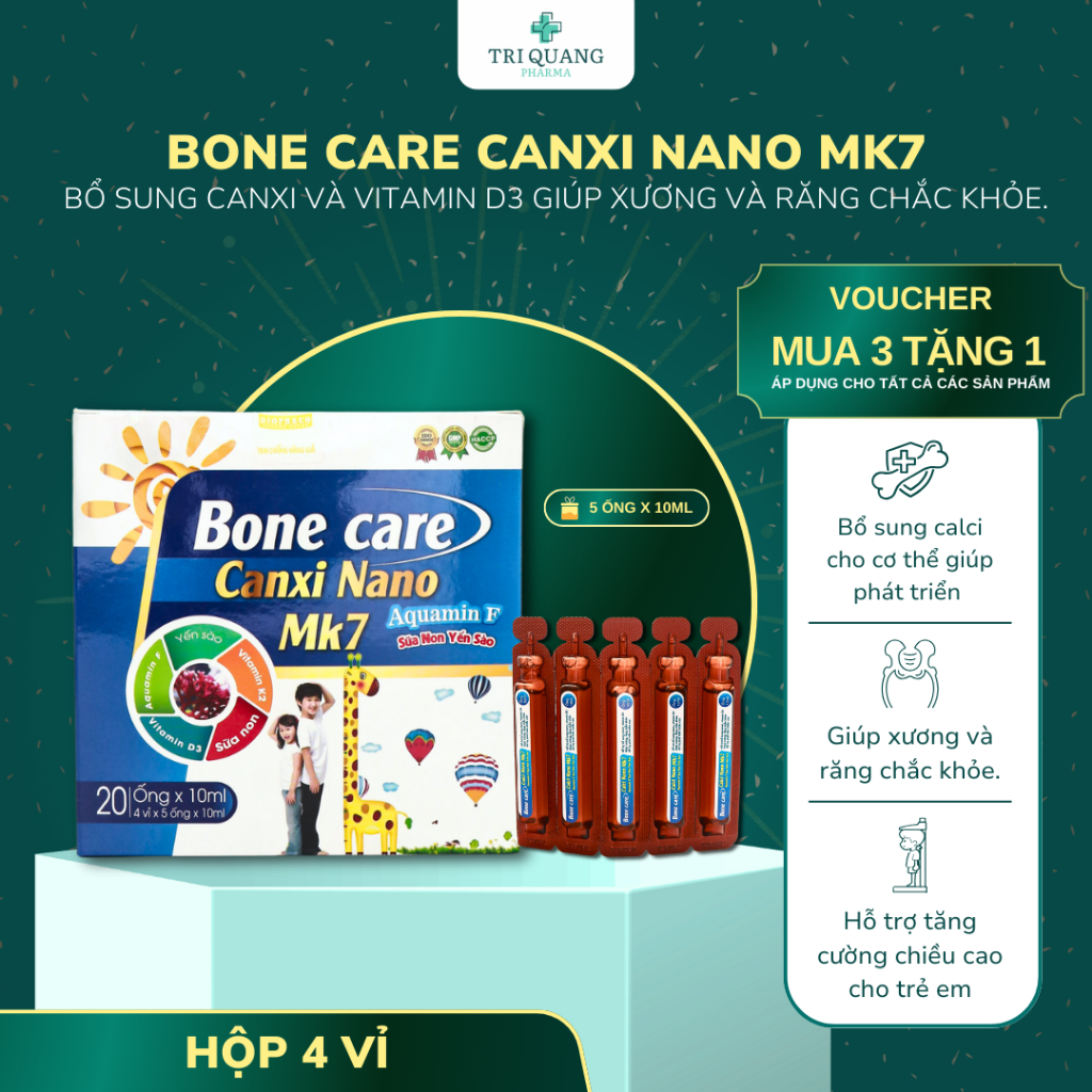 Canxi Cho Bé Bone Care Nano MK7, Canxi Vitamin D3 Giúp Chắc Khoẻ Xương ...