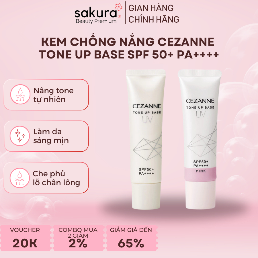 Kem chống nắng Cezanne Tone Up Base SPF 50+ PA++++ – nâng tone tự nhiên ...