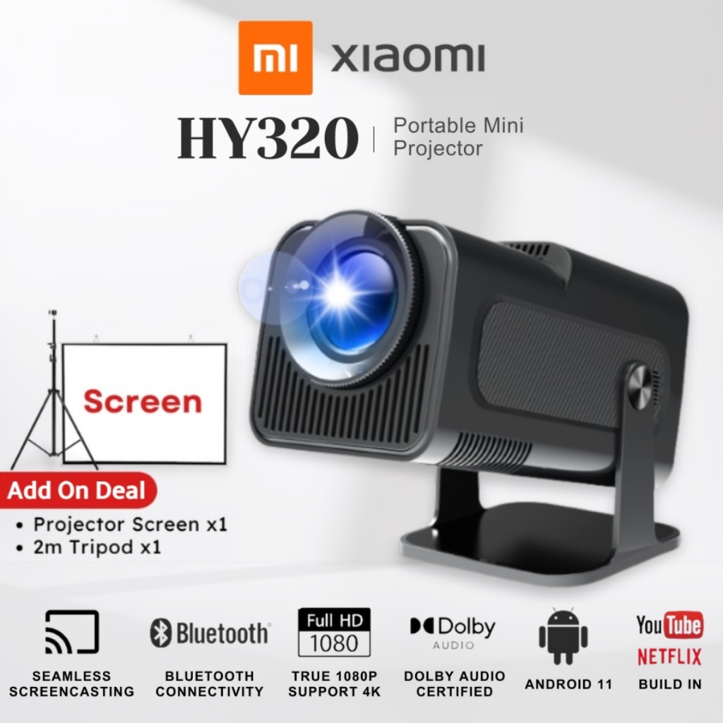 Máy chiếu mini HY320/HY300 Full HD projector 4K WiFi6 Bluetooth5.0 ...