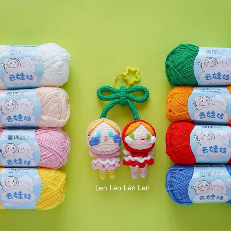 Len Baby Yarn chính hãng Snowball, sợi 1.5mm, cuộn 40g, chuyên móc thú ...