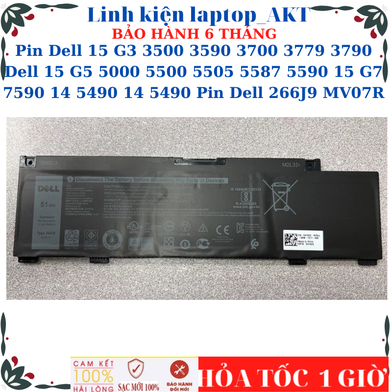 Pin Dell 15 G3 3500 3590 3700 3779 3790 Dell 15 G5 5000 5500 5505 5587 ...
