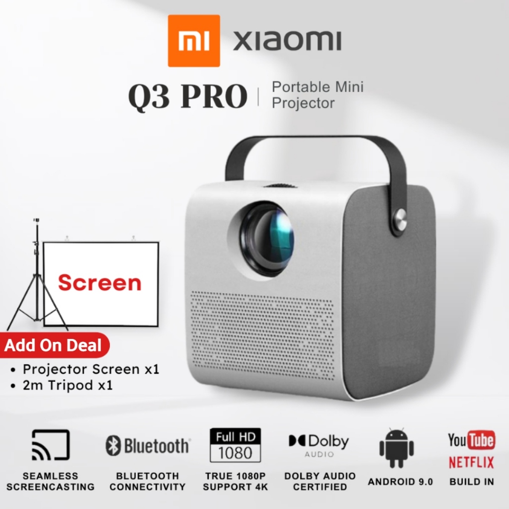 Máy chiếu XIAOMI Q3 Pro Android Projector WIFI LED LCD 4K HD 1080p 8000 ...