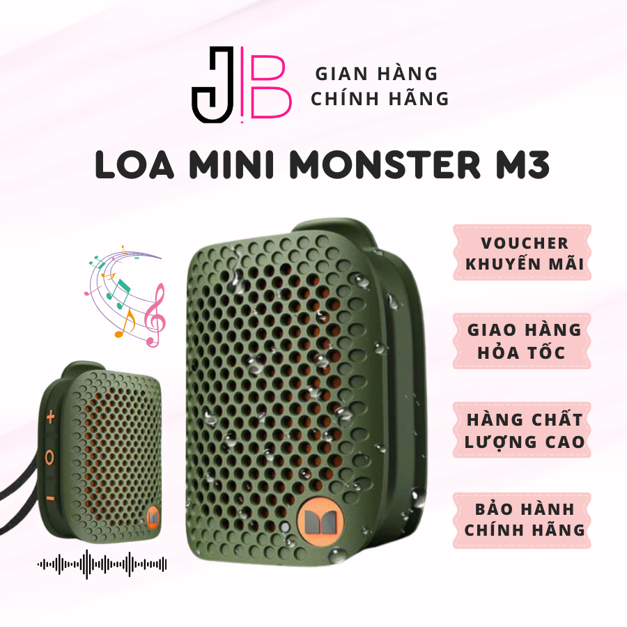 Loa Mini Monster M3 Cao Cấp Bluetooth 5.4, Âm Thanh Ấm Bass Mạnh Mẽ Với Thiết Kế Siêu Nhỏ Gọn ...