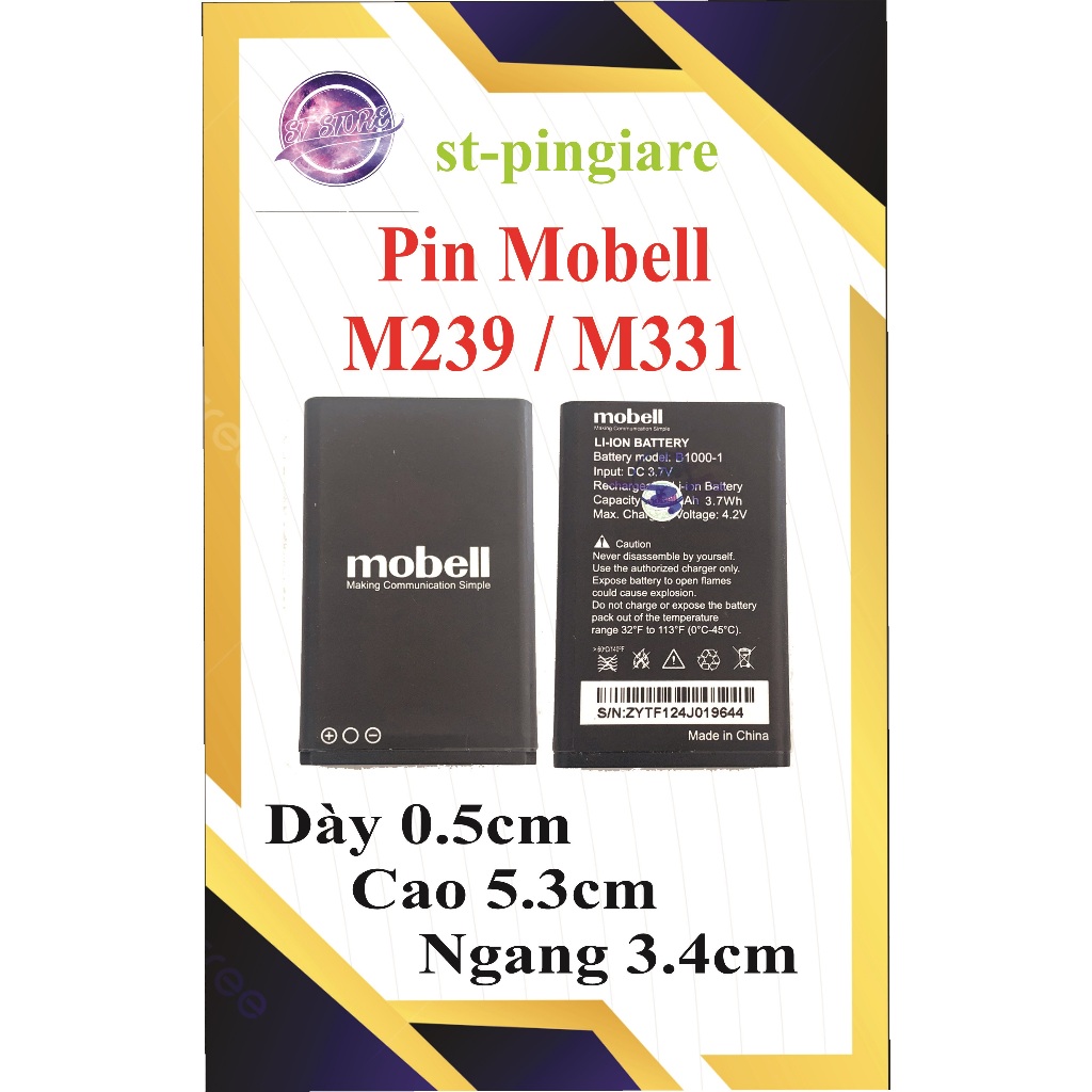 Pin Mobell M139 / M239 / M331 chính hãng mới 100% | Shopee Việt Nam