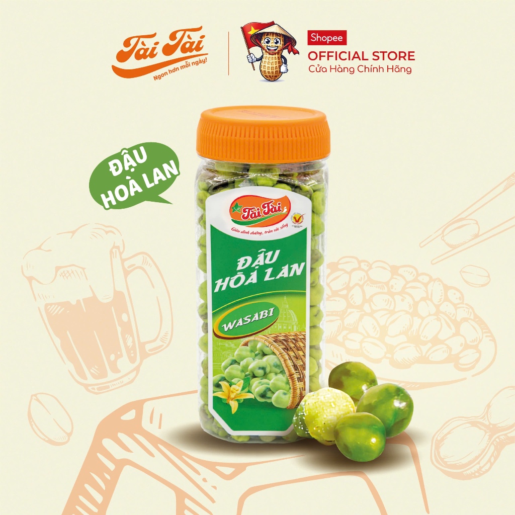 Đậu Hà Lan Wasabi Tài Tài Vị Mù Tạt 195gr - Snack Ăn Vặt Đậu Hà Lan ...