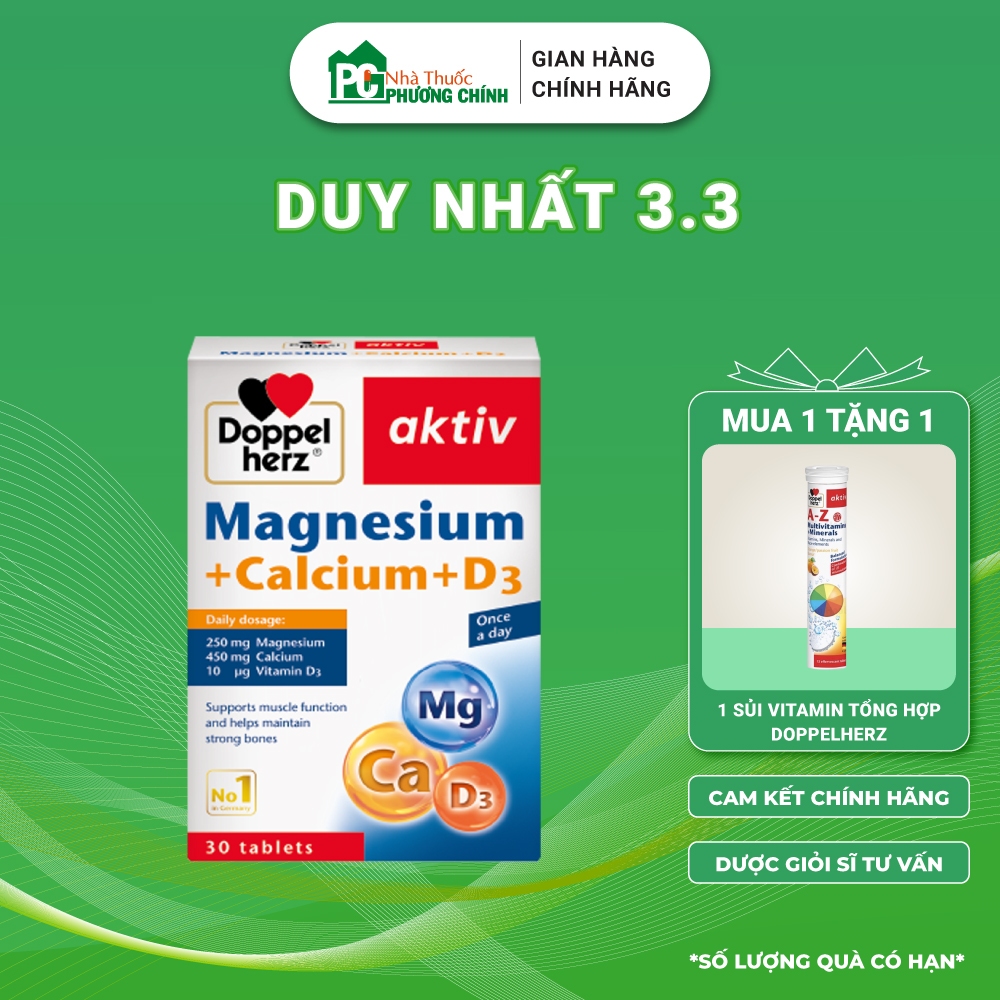 Viên Uống Canxi Doppelherz Magnesium + Calcium + D3 Giúp Ngăn Ngừa Loãng Xương 30 Viên | Shopee ...