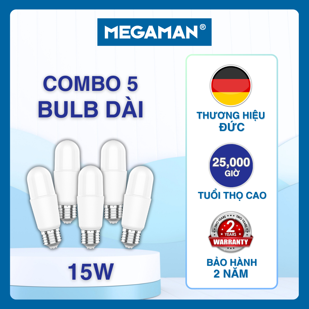 Chính hãng ĐỨC - Combo 5 Bóng Đèn Led Stick MEGAMAN bulb trụ thân dài ...