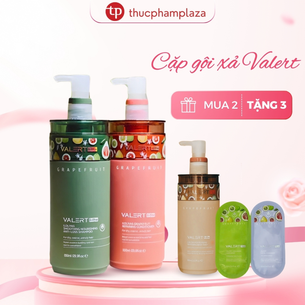 Cặp Gội Xả Bưởi VALERT Grapefruit iloliyas 850ML – Kích Thích Mọc Tóc ...