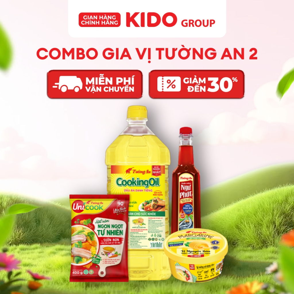 COMBO GIA VỊ TƯỜNG AN 2: Dầu Ăn CookingOil 2L, Nước Mắm Ngư Phát 500ml, Hạt nêm TA Unicook Sườn ...