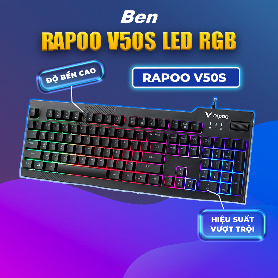 Bàn phím Gaming Rapoo V50S Led RGB | Shopee Việt Nam