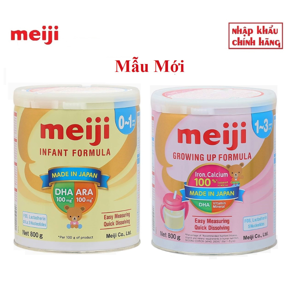 Sữa Meiji Infant Formula Số 0-1, 1-3 Tuổi 800g Mẫu Mới(Nhập khẩu chính ...