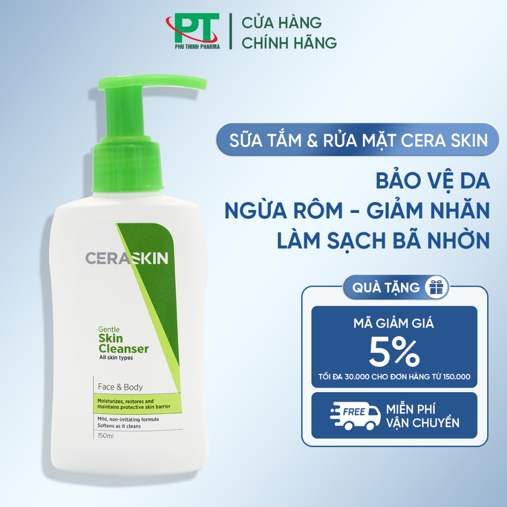 Sữa tắm và rửa mặt bảo vệ da, Ngừa rôm - Giảm nhờn và Làm sạch bã nhờn ...