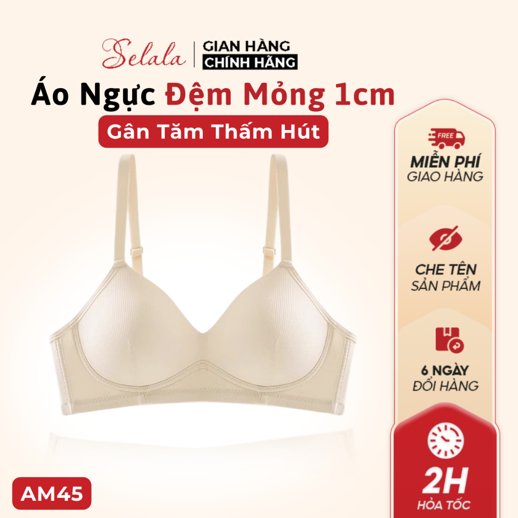 Áo Lót Đệm Mỏng Selala Cotton Gân Tăm Giả Gọng Dáng Bra Bản Mảnh Đệm ...