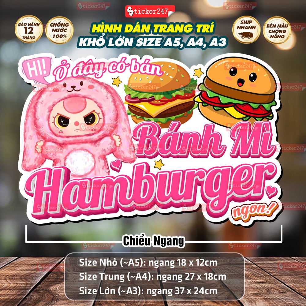 Decal Bánh Mì Hamburger Cute 🍓 Hình Dán Ở Đây Có Bán Burger B3 Bé Ba ...