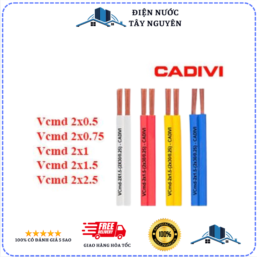 [Bán lẻ theo 1 mét] Dây điện đôi mềm VCMD CADIVI / 2x0.5 - 2x0.75 - 2x1 ...