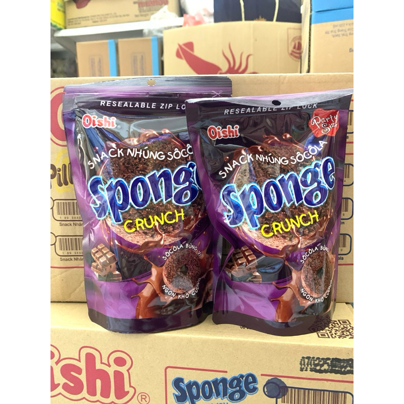 Snack Nhúng Socola Sponge Crunch Oishi Túi Zip 80g | Shopee Việt Nam