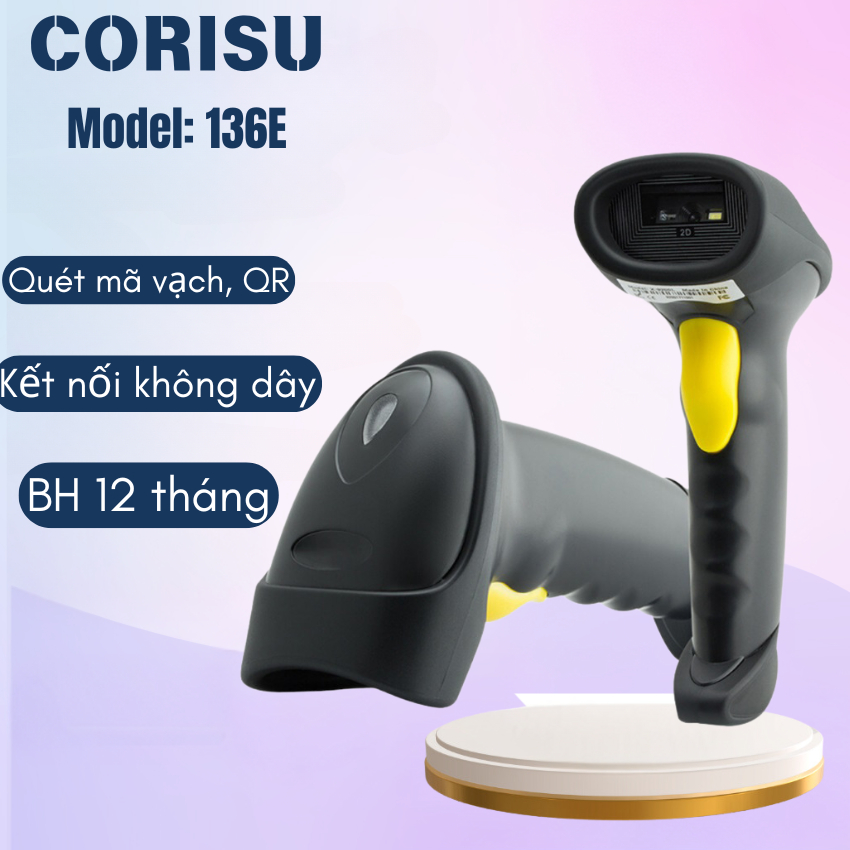 Máy Quét Mã Vạch Bluetooth Corisu 136E Đọc Mã Vạch QR, BH 12 Tháng ...