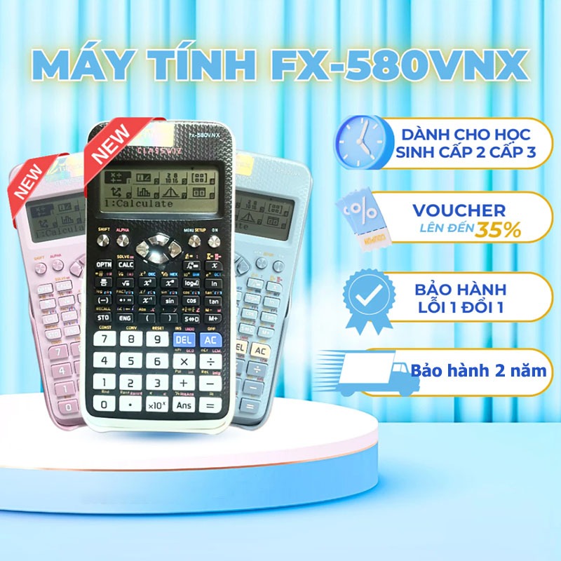 Máy tính Casio Fx 580vnx - phù hợp học sinh cấp 2 3 ( đủ 3 màu ...
