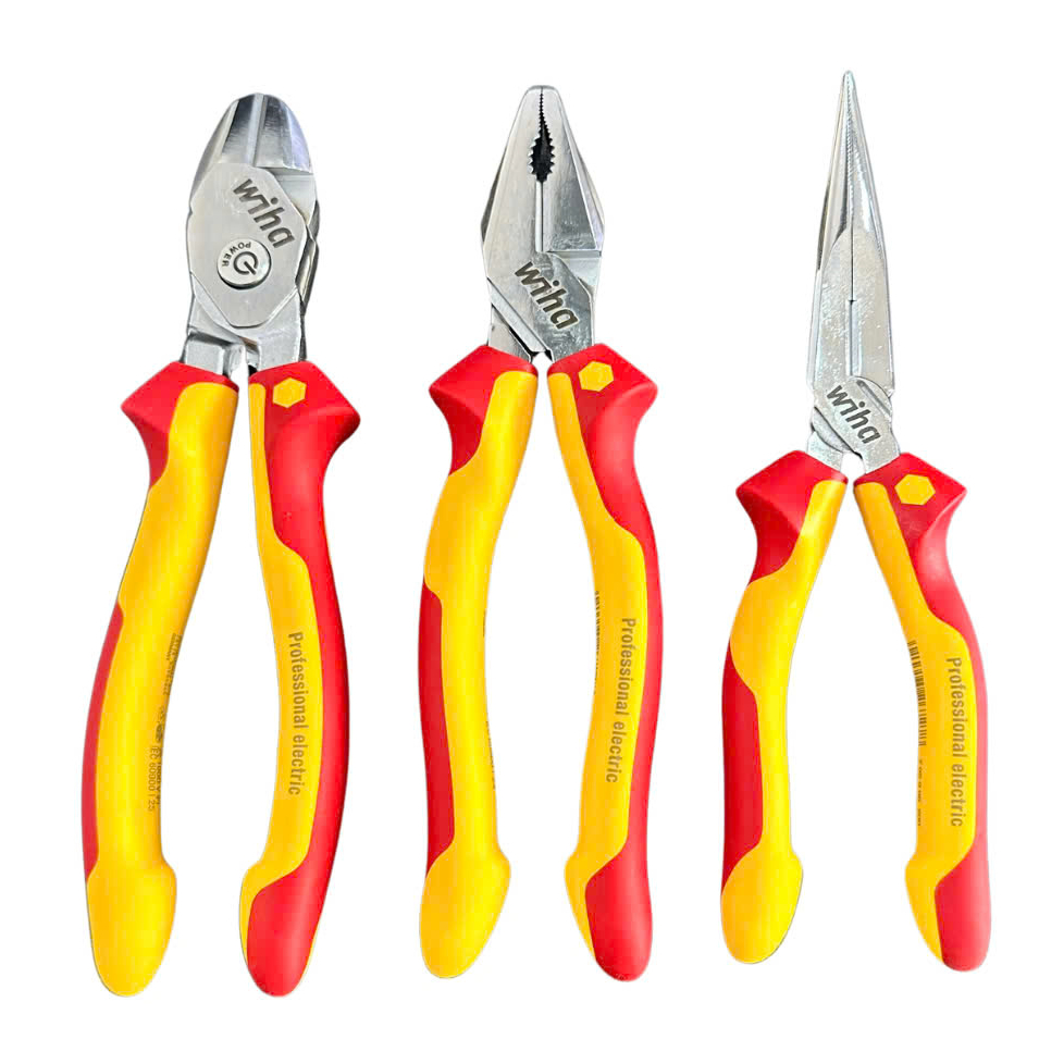 Bộ 3 kìm Wiha cách điện 1000V VDE trợ lực chuyên nghiệp (38191, 26714 ...