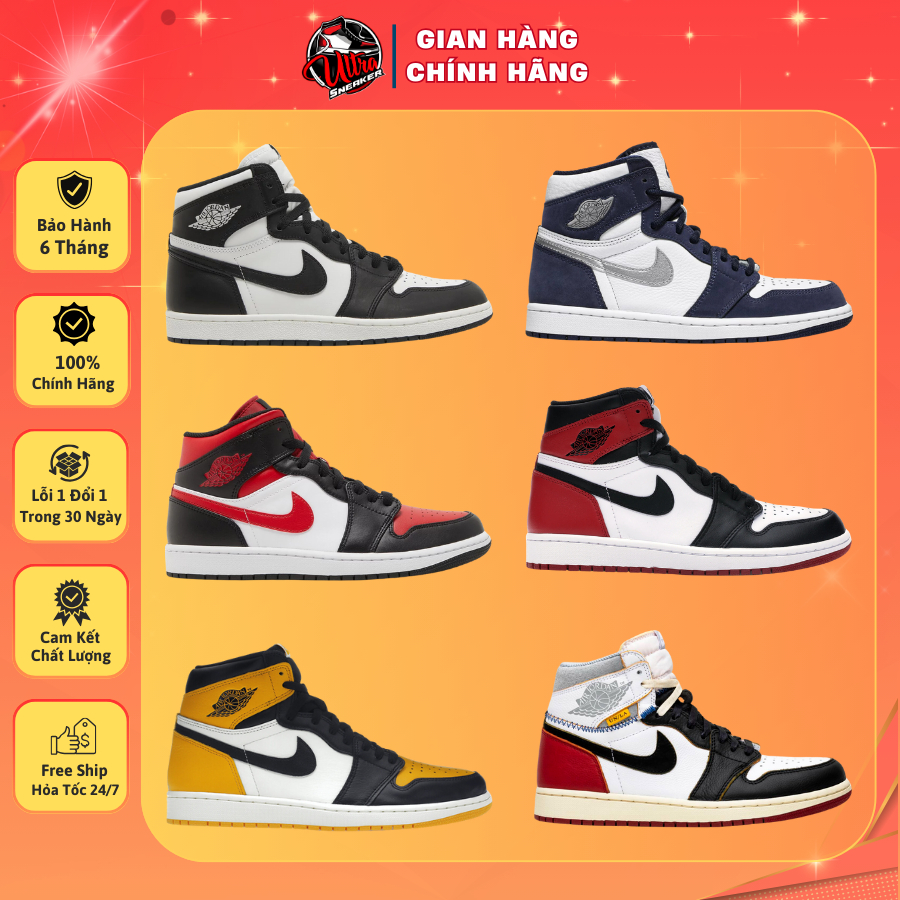 [ Hàng Chính Hãng] Giày Jordan 1 High đủ phối màu, Giày JD1 cổ cao nam ...