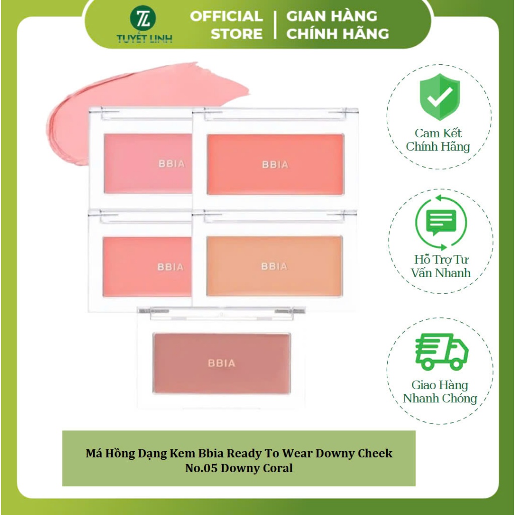 Má Hồng Dạng Kem Bbia Ready To Wear Downy Cheek | Shopee Việt Nam