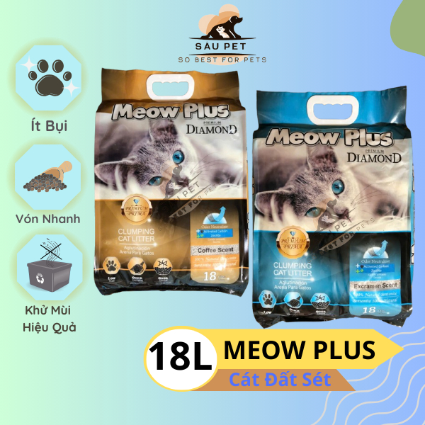 Cát Vệ Sinh Mèo Cat Meow Plus Túi 18L Ít Bụi Khử Mùi Tốt Vón Cục Nhanh ...