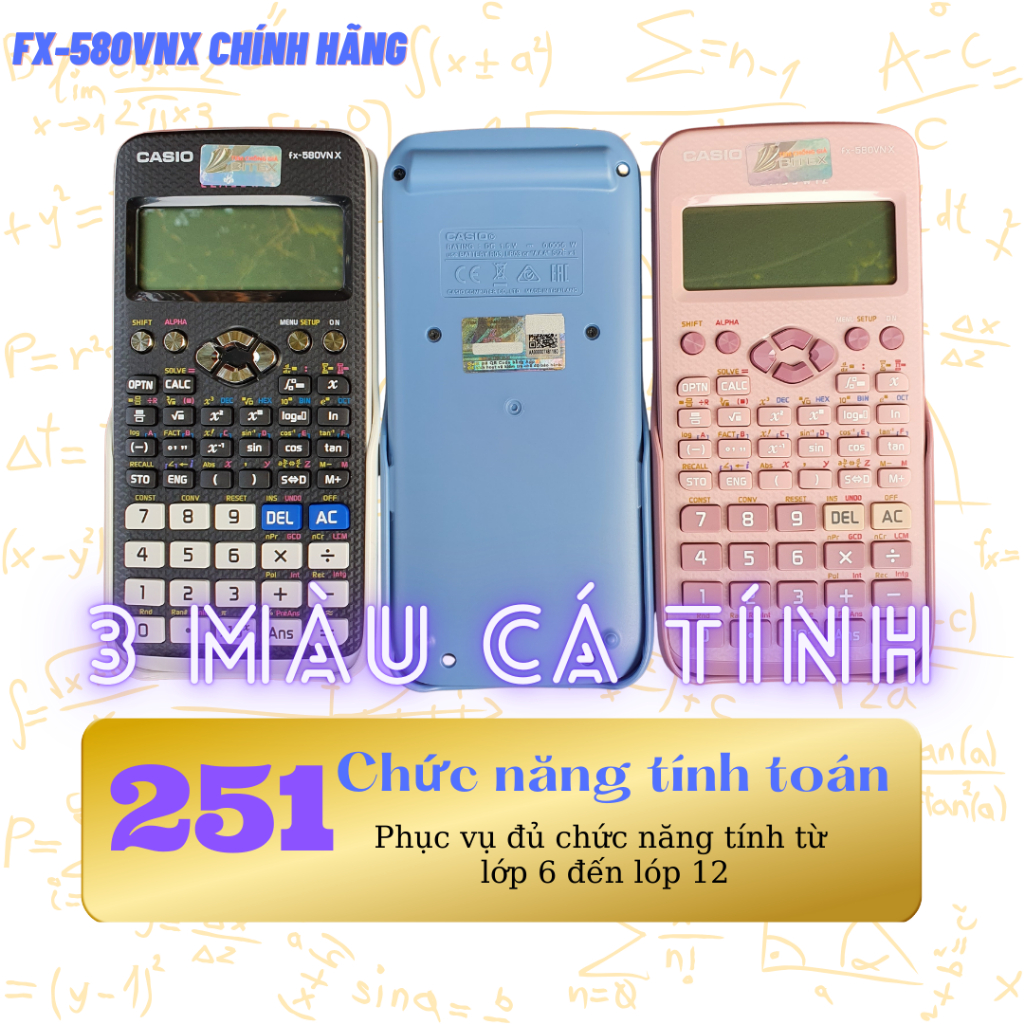 Máy tính casio 580, máy tính fx-580VNX chính hãng, hỗ trợ tiếng việt ...