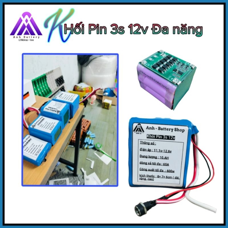 ABT.KHỐI PIN SẠC 3S 12V 3000mAH-15000mAH SỬ DỤNG ĐA NĂNG ( Hàng chất ...