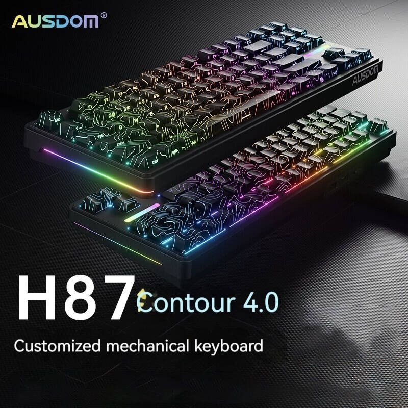 Phím cơ Ausdom H87 phiên bản Topographic xuyên led siêu đẹp, 3 chế độ kết nối | Shopee Việt Nam
