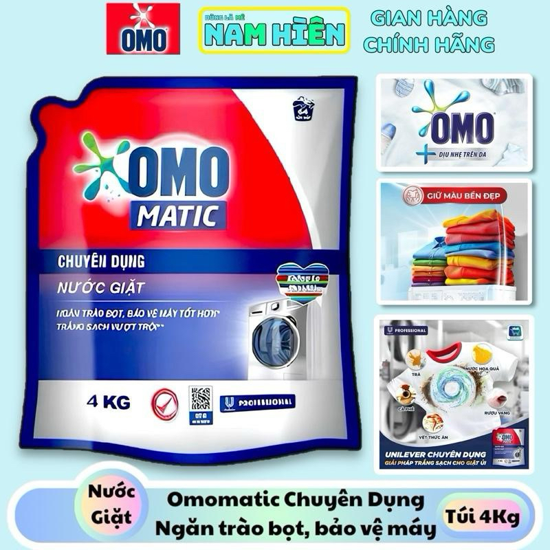 Nước Giặt Omo Matic Chuyên Dụng Máy Giặt Cửa Trước - Túi 4Kg | Shopee ...