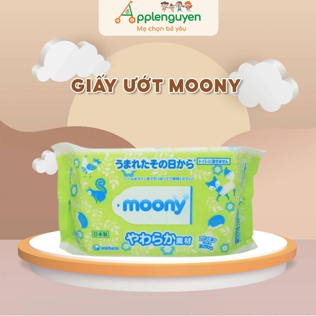 Khăn Giấy Ướt Moony Gói 76 Tờ Nội Địa Nhật Bản | Applenguyen94 | Shopee Việt Nam