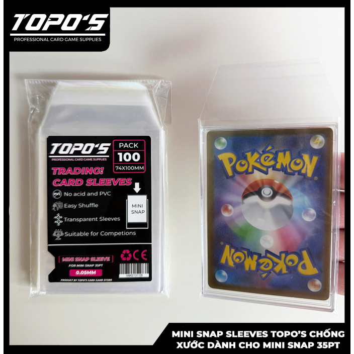 [MINI SNAP SLEEVE] Gói 100 chiếc bọc bài cao cấp chống xước dành cho ...