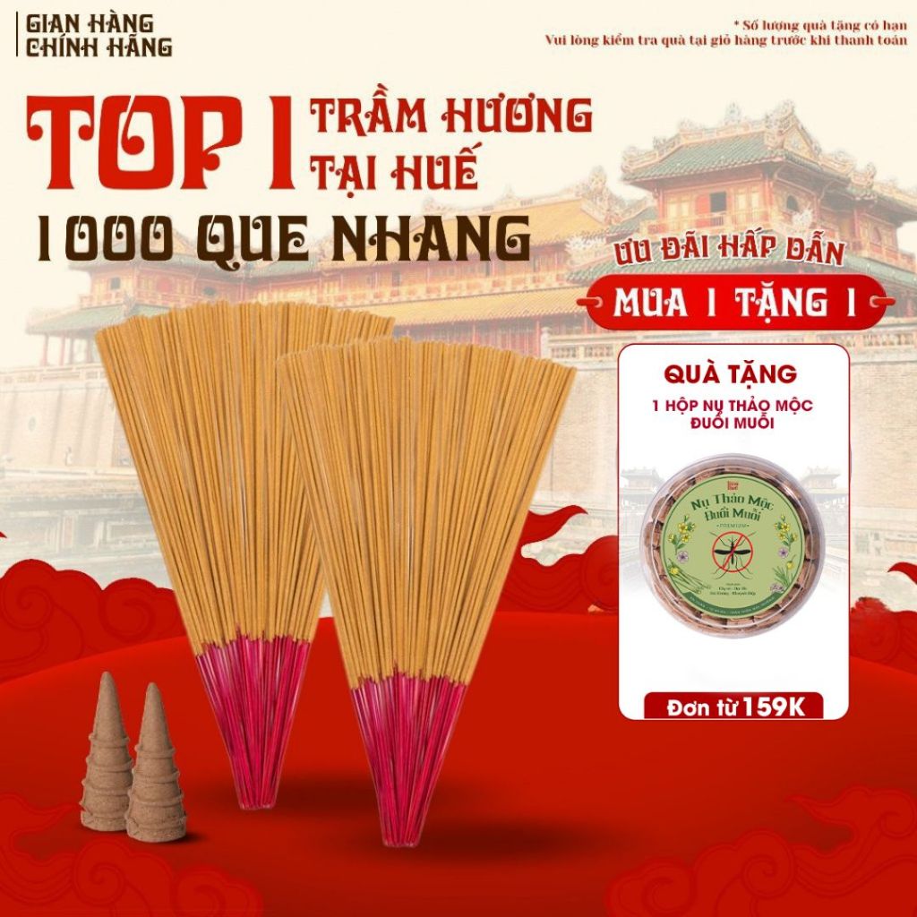 1000 Cây Nhang Trầm Hương Huế, Nhang Không Hóa Chất, Nhang Sạch Tự ...