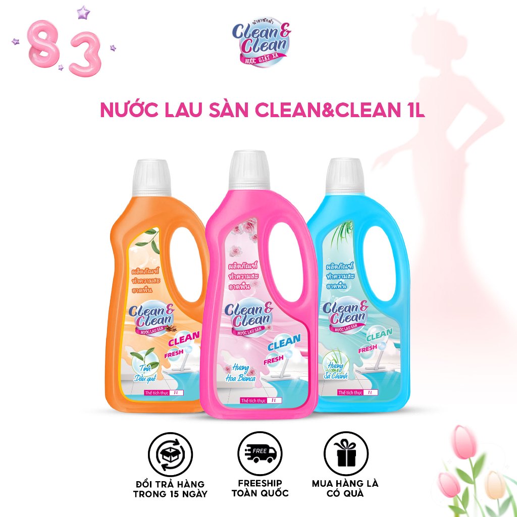 Nước Lau Sàn Clean&Clean Hàn Quốc Can 1L Mùi Hương Đa Dạng Thơm Lâu ...