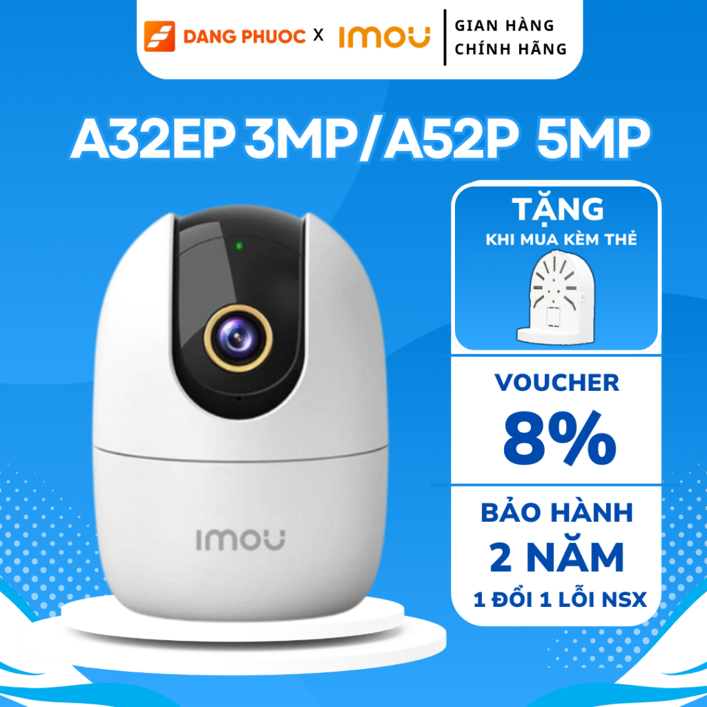 Camera wifi IMOU trong nhà A52P 3K/ A32EP 2K/ A23P 2MP/C22EP đàm thoại ...