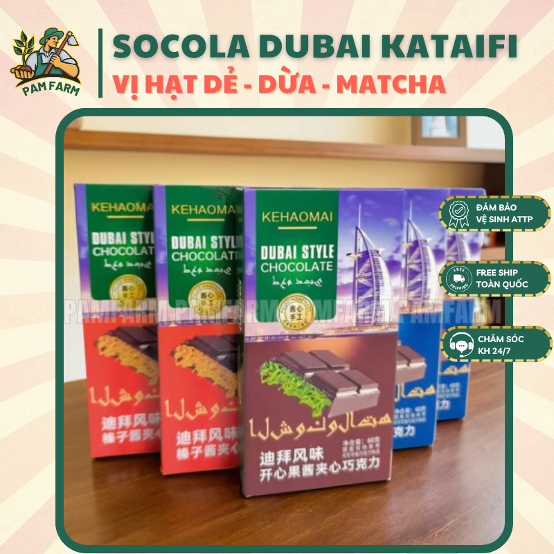 Socola Dubai Nhân Sợi Kataifi 3 Vị Matcha - Dừa - Hạt dẻ Giòn Tan Ngọt ...