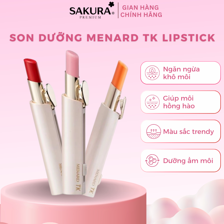 Son dưỡng Menard TK Lipstick cấp ẩm, ngăn ngừa khô và nứt nẻ môi 3.2g ...