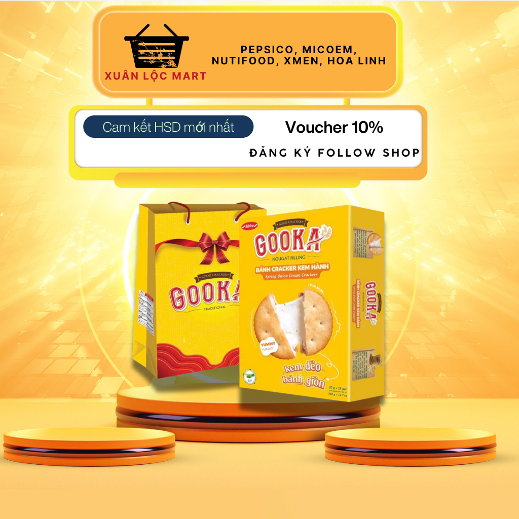 Bánh Cracker Gooka Nougat Filling Vị: Hành,Tảo HG 360G ( 3.6Kg)(10h/T) | Shopee Việt Nam