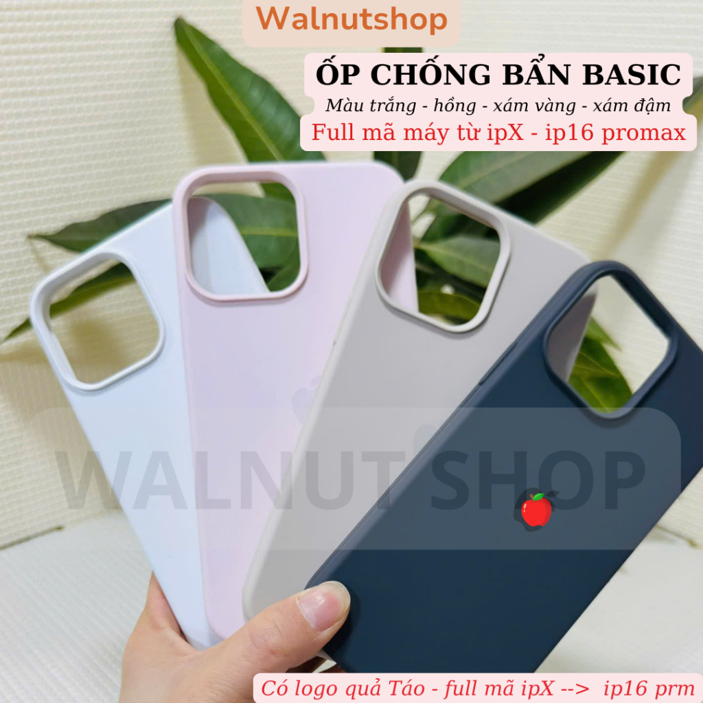 Ốp chống bẩn basic có logo full mã iphone từ ipX - ip16 promax || Phiên ...