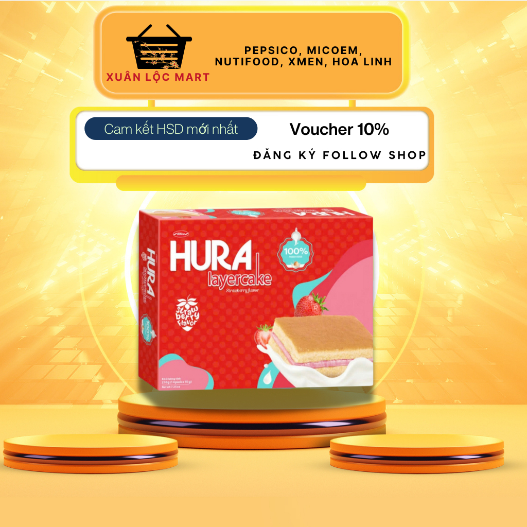 Bánh Hura Layer Cake Dâu HG 210g,90g (12h/T) | Shopee Việt Nam