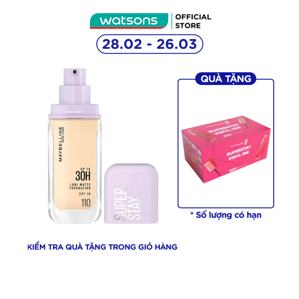 Kem Nền Lâu Trôi Maybelline Super Stay Up To 30H Lumi-Matte Foundation ...